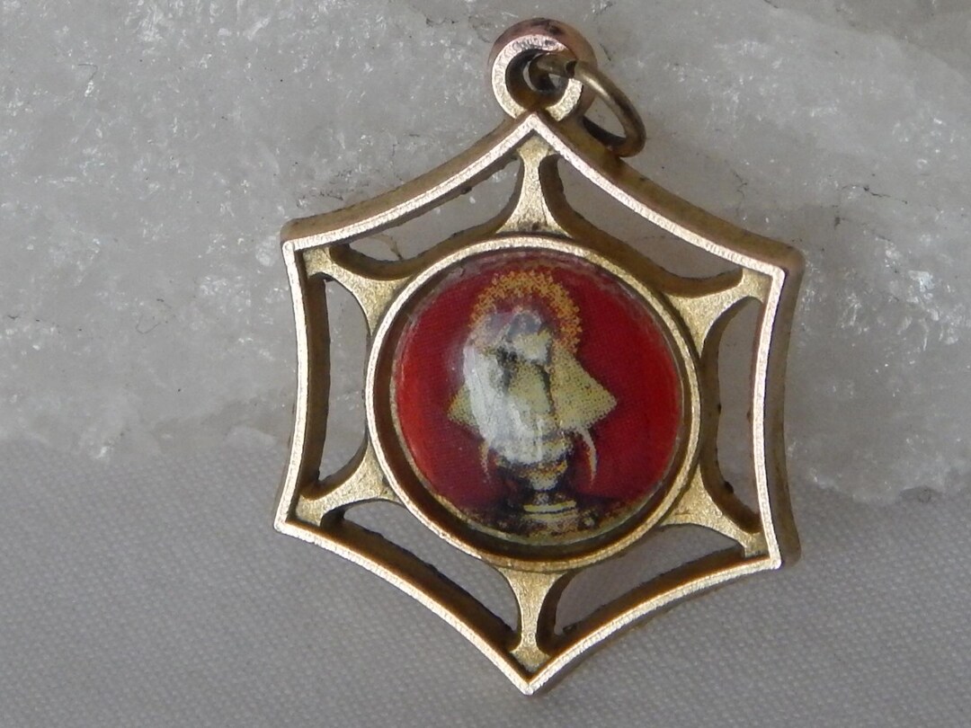 Virgin Mary Medal Italy Gold Plate Six Pointed Star #379 - Etsy Australia