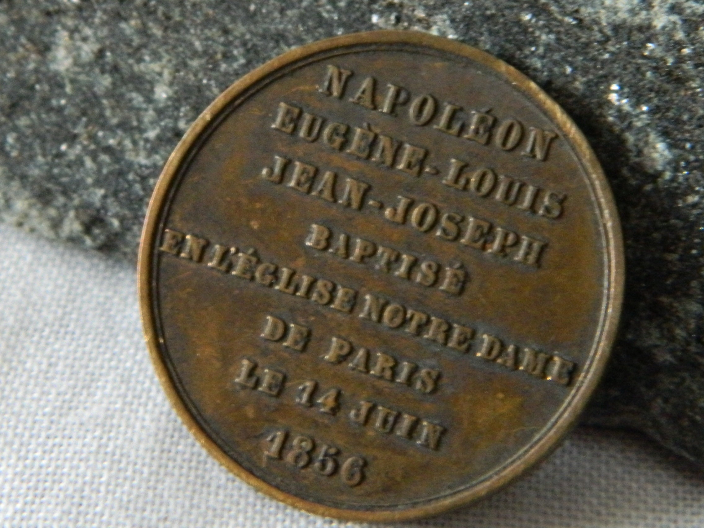 Rare 1856 Napoleon Eugene Louis Jean Joseph Baptise De Paris Token ...