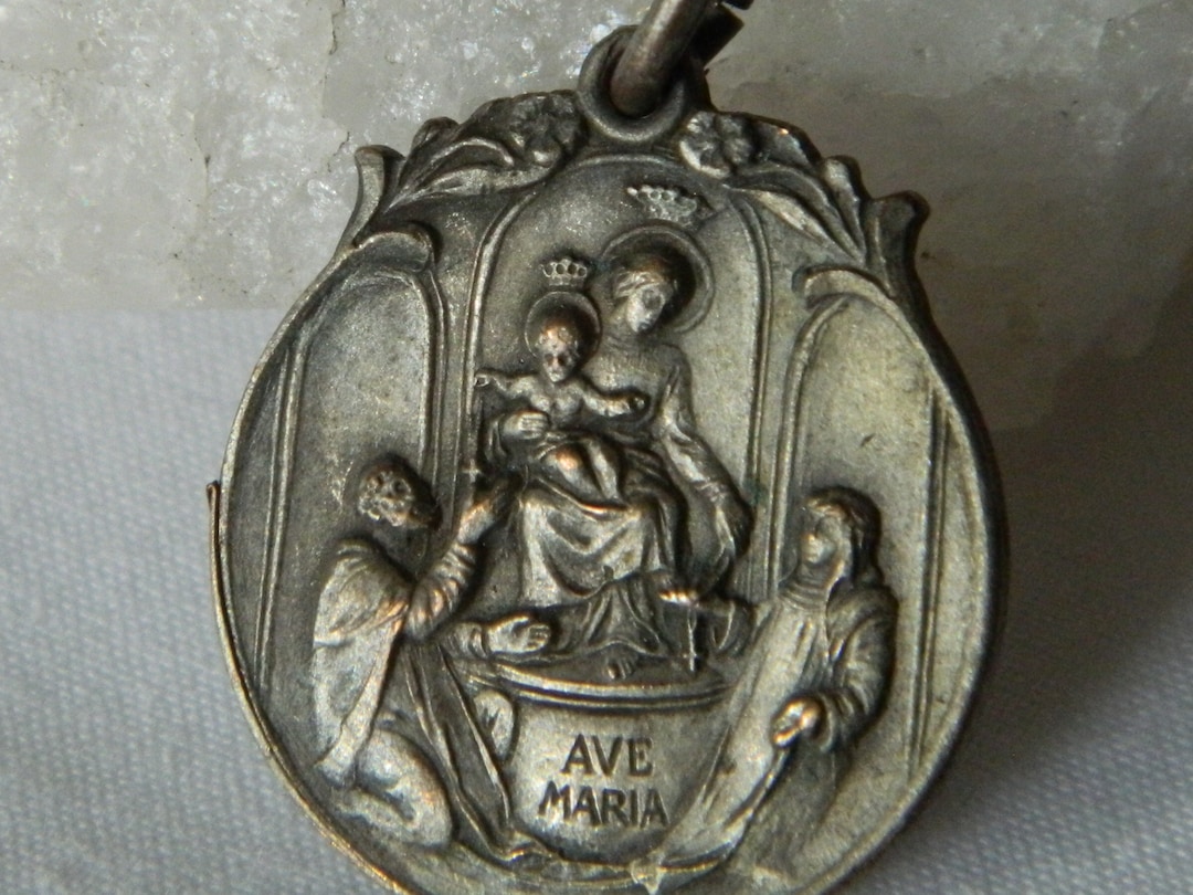 Antique Ave Maria Religious Medal 25 - Etsy