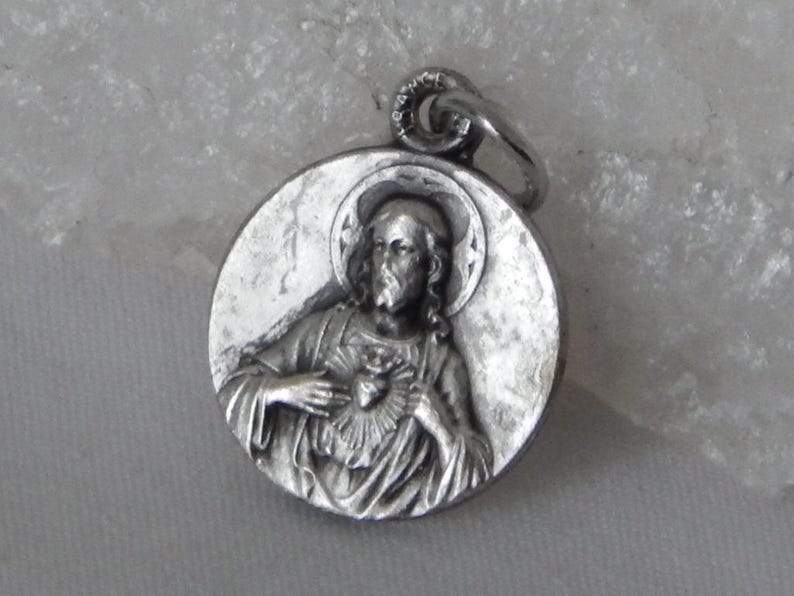Virgin Mary & Sacred Heart Silvered Medal Regina Decor Carmeli #75 - Etsy