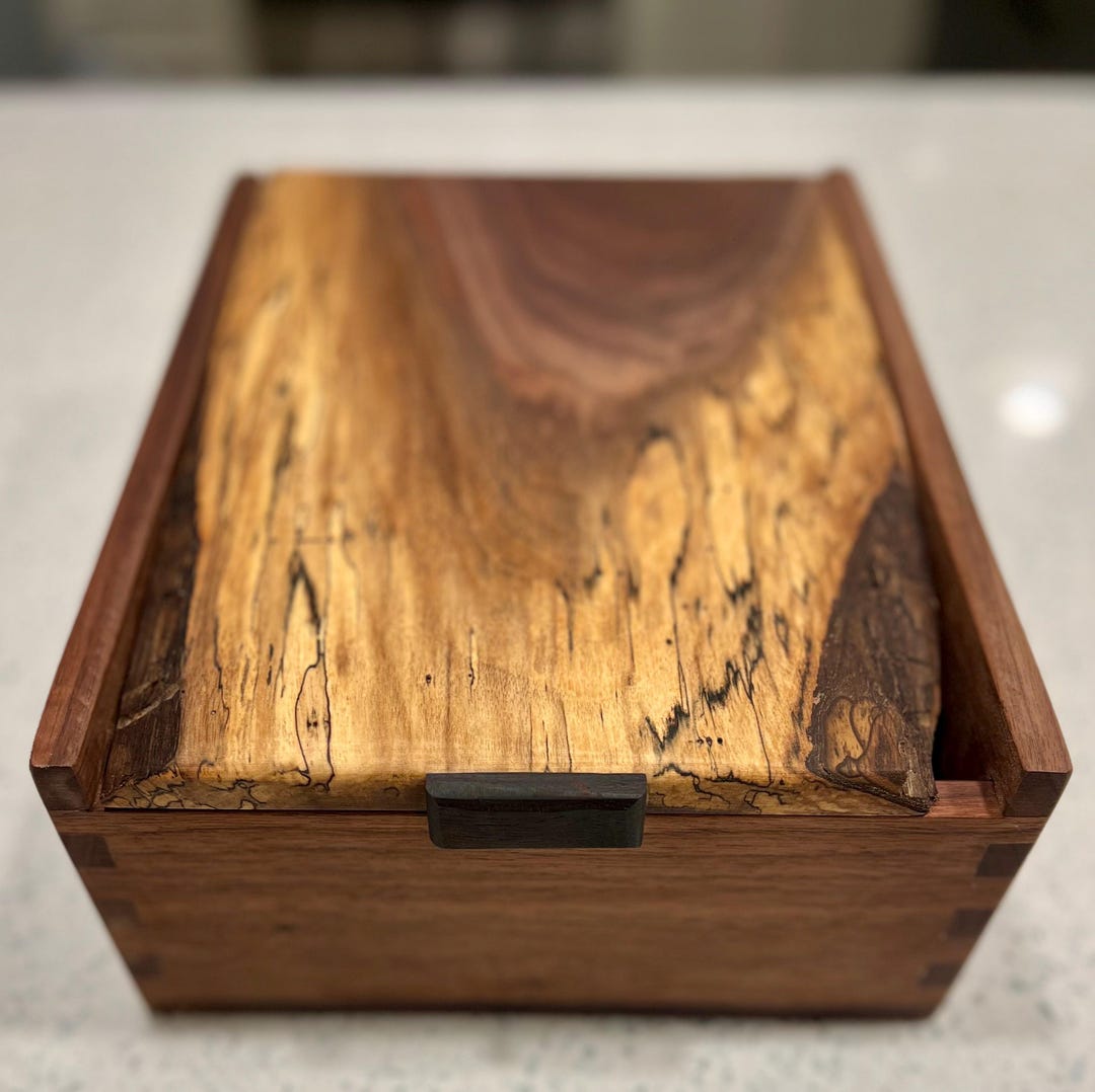 Handcrafted Keepsake Box With Spalted Black Walnut Wood and Live Edges ...