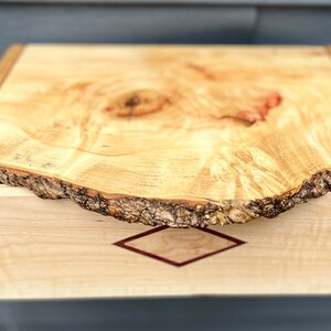 Stunner Handmade Keepsake Box With Red Flame Box Elder and Curly Maple ...