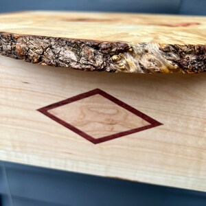 Stunner Handmade Keepsake Box With Red Flame Box Elder and Curly Maple ...