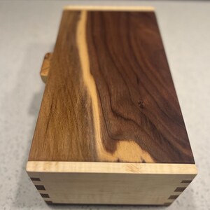 Handmade Wooden Keepsake Box With Black Walnut and Curly Maple Wood - Etsy