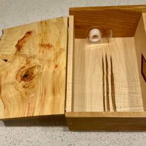 Stunner Handmade Keepsake Box With Red Flame Box Elder and Curly Maple ...