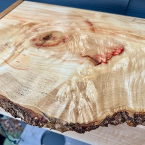 Stunner Handmade Keepsake Box With Red Flame Box Elder and Curly Maple ...