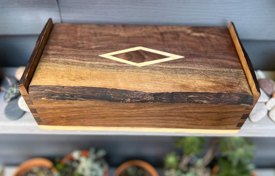 Handmade Wooden Keepsake Box With Live Edge Black Walnut - Etsy