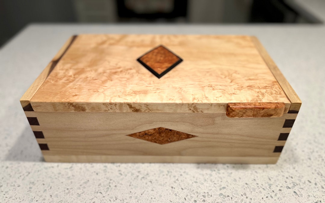 Stunning Handmade Keepsake Box With Birds Eye Maple Black - Etsy