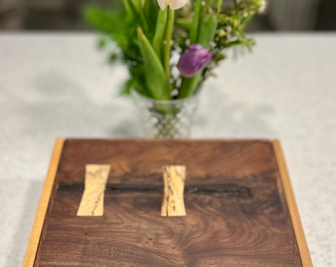 Beautiful Handmade Keepsake Box With Live Edge Black Walnut and Spalted ...