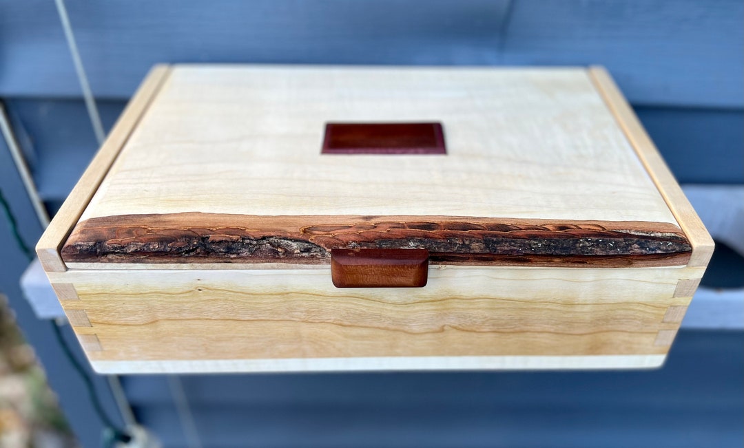Beautiful Handmade Keepsake Box With Cherry Curly Maple and - Etsy