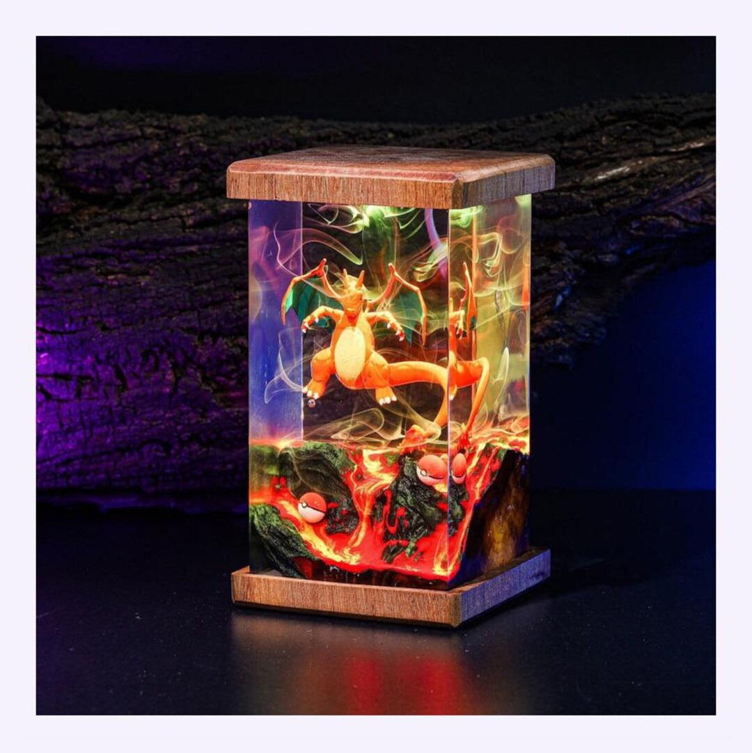 CHA.RIZ.ARD Poke.mon Epoxy Lamp Custom Pok.emo.n Resin Lamp Po.kem.on ...