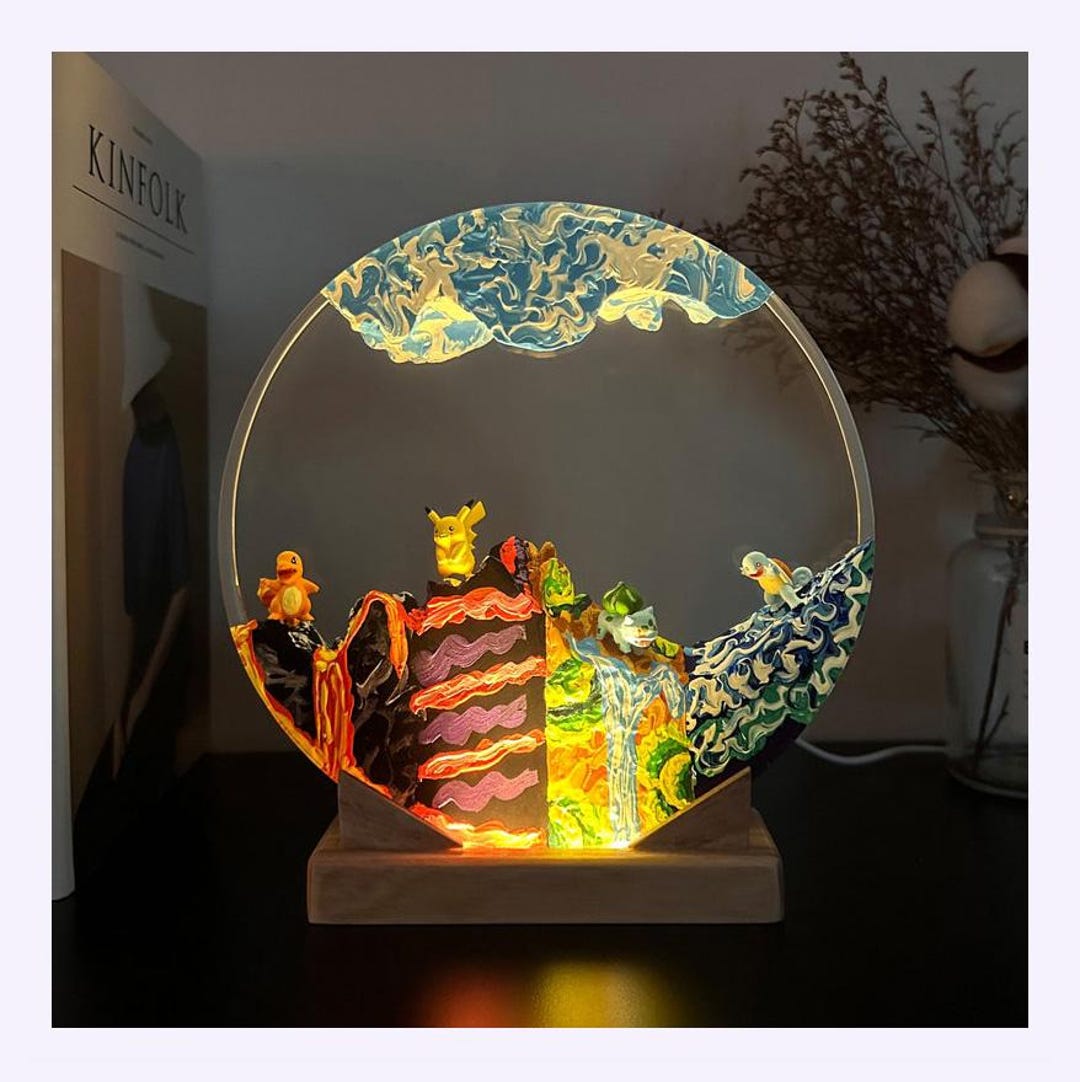 Pokemon Gift, Pokemon Decor, Pokemon Valentines, Pokemon Resin Lamp ...