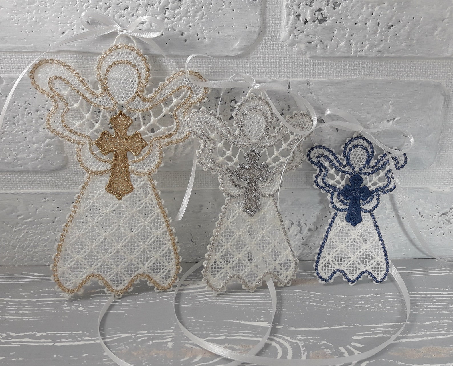 FSL Angel With Cross - Free Standing Lace Instant Download Machine ...
