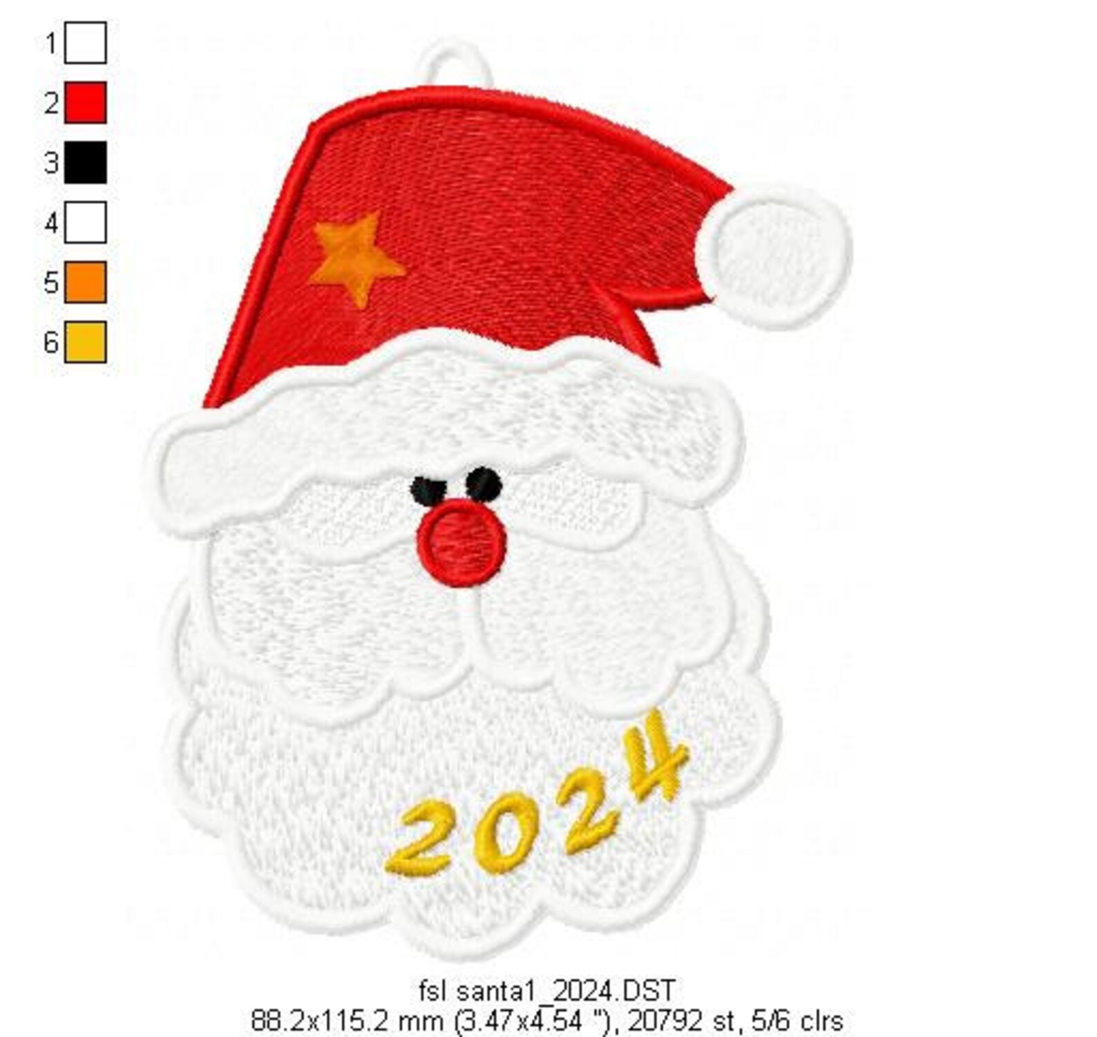 FSL Santa Ornament Free Standing Lace Instant Download Machine ...