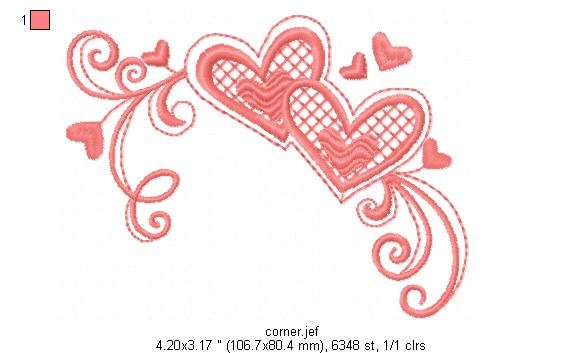 Machine Embroidery Design Hearts Ornaments for Valentines Day - Etsy
