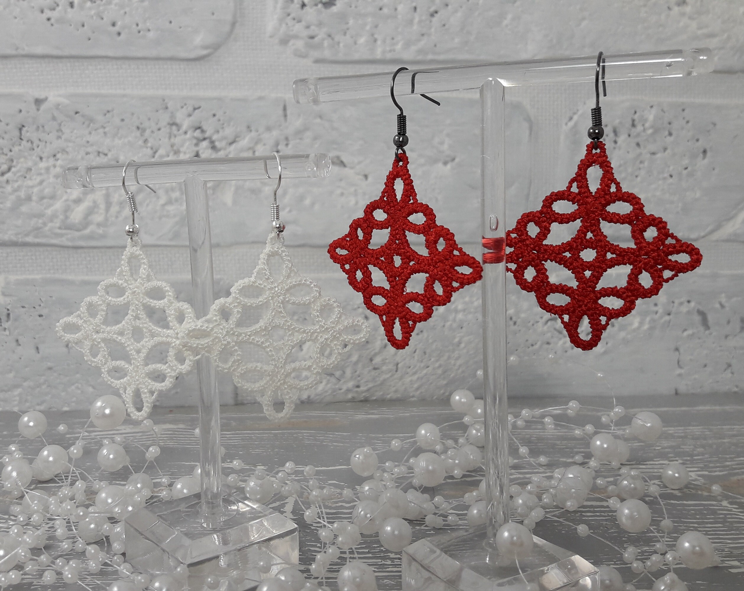 FSL Tatting Set bracelet 2 sizes and earrings Machine | Etsy