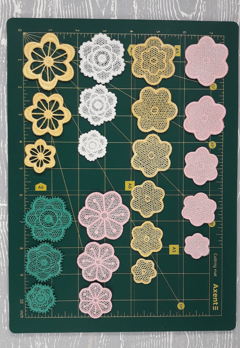 Mini Flowers FSL Free Standing Lace 4x4 Hoop Assorted Sizes - Etsy