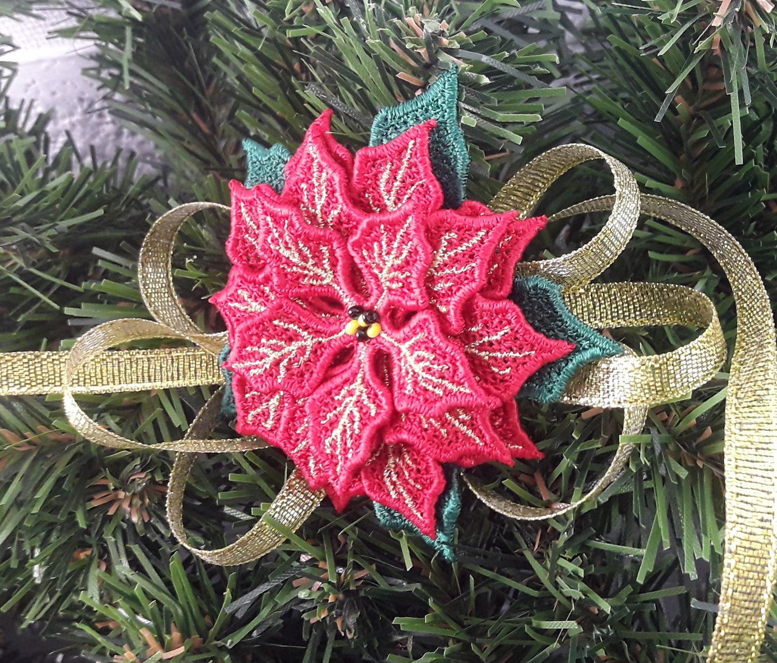 FSL 3D Poinsettia Small 4x4" - Free Standing Lace Instant Download ...