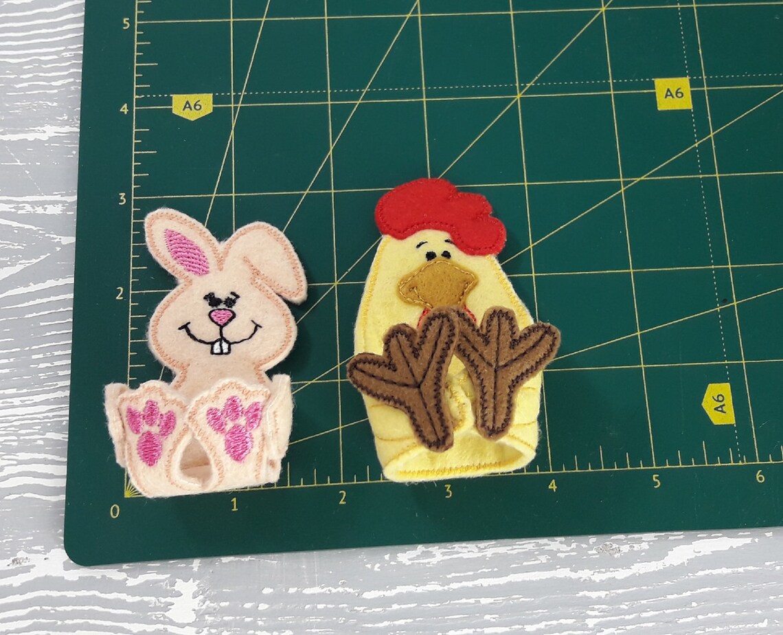 Easter Eggs Mini-holders Bunny and Chicken Felt Easter Eggs | Etsy