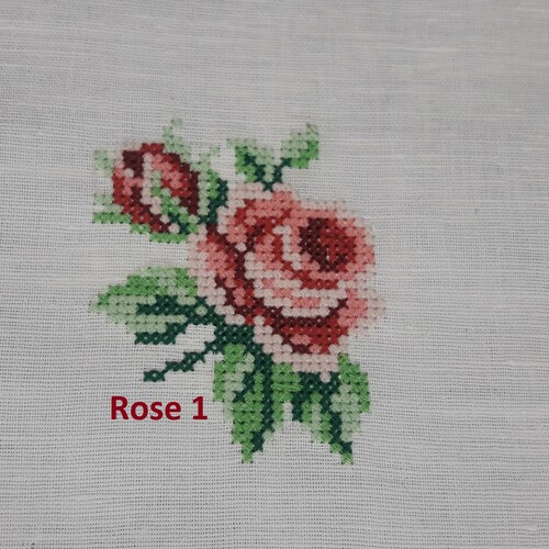 Rose Cross Stitch Machine Embroidery Design Instant Download - Etsy