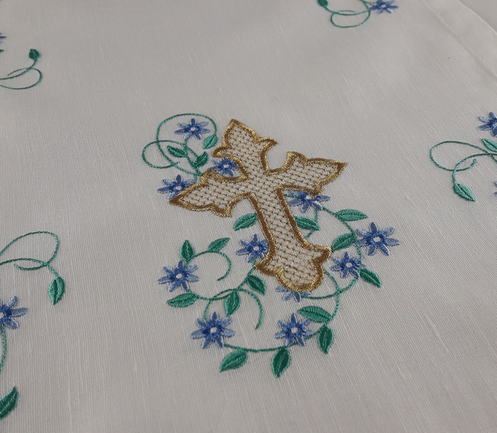 Easter Cross With Flowers Machine Embroidery Designs Set | Etsy