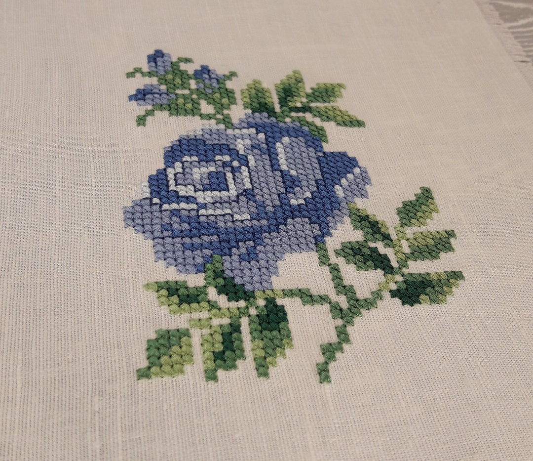 Rose Cross Stitch Machine Embroidery Design Instant Download - Etsy