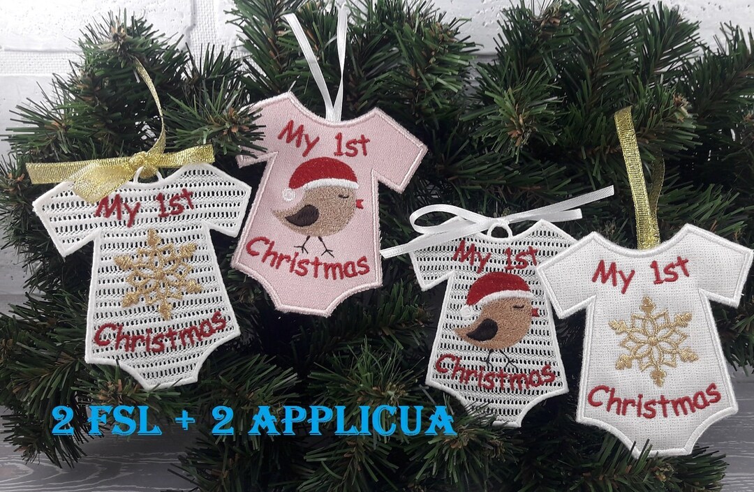 My 1st Christmas Machine Embroidery Design 4 Designs ( 2 Free Standing ...
