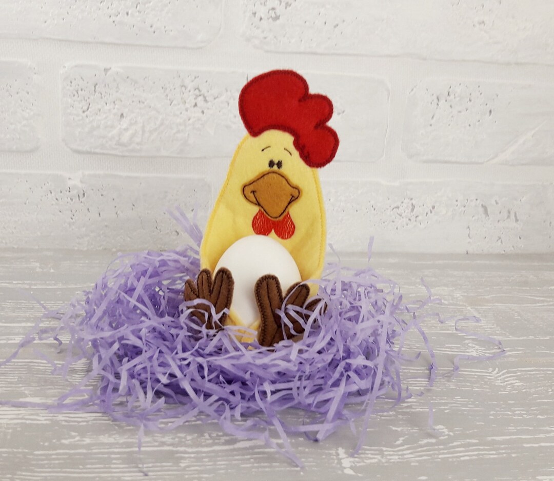 Easter Eggs Holder Chicken Felt Easter Eggs Stand Machine Embroidery ...