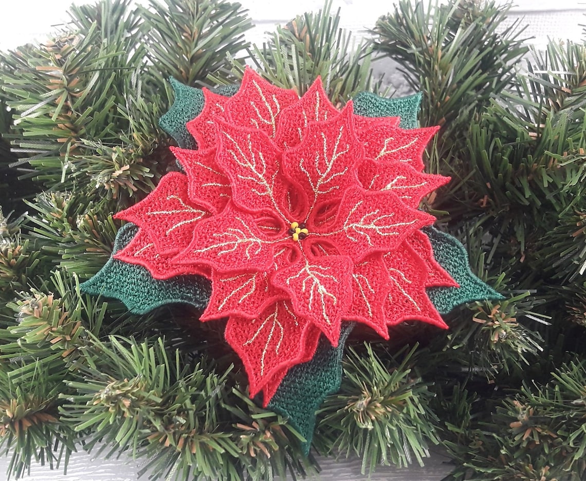 FSL 3D Big Poinsettia - Free Standing Lace Instant Download Machine ...