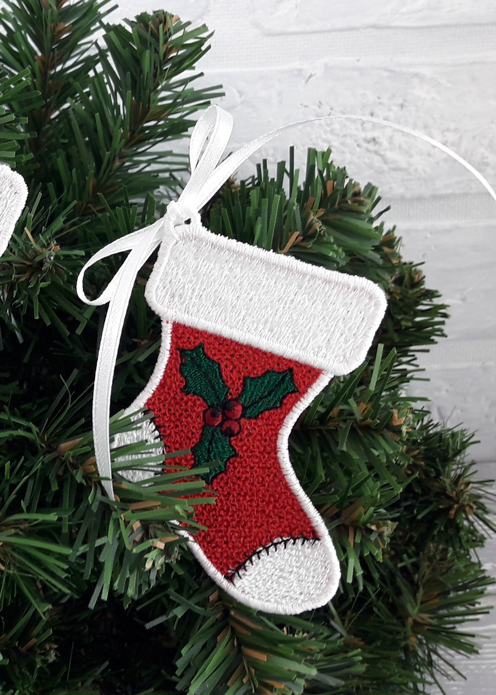Free Standing Lace Christmas socks Machine Embroidery Design | Etsy