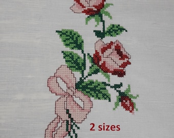 Bouquet of Roses Cross Stitch Machine Embroidery Design Instant ...
