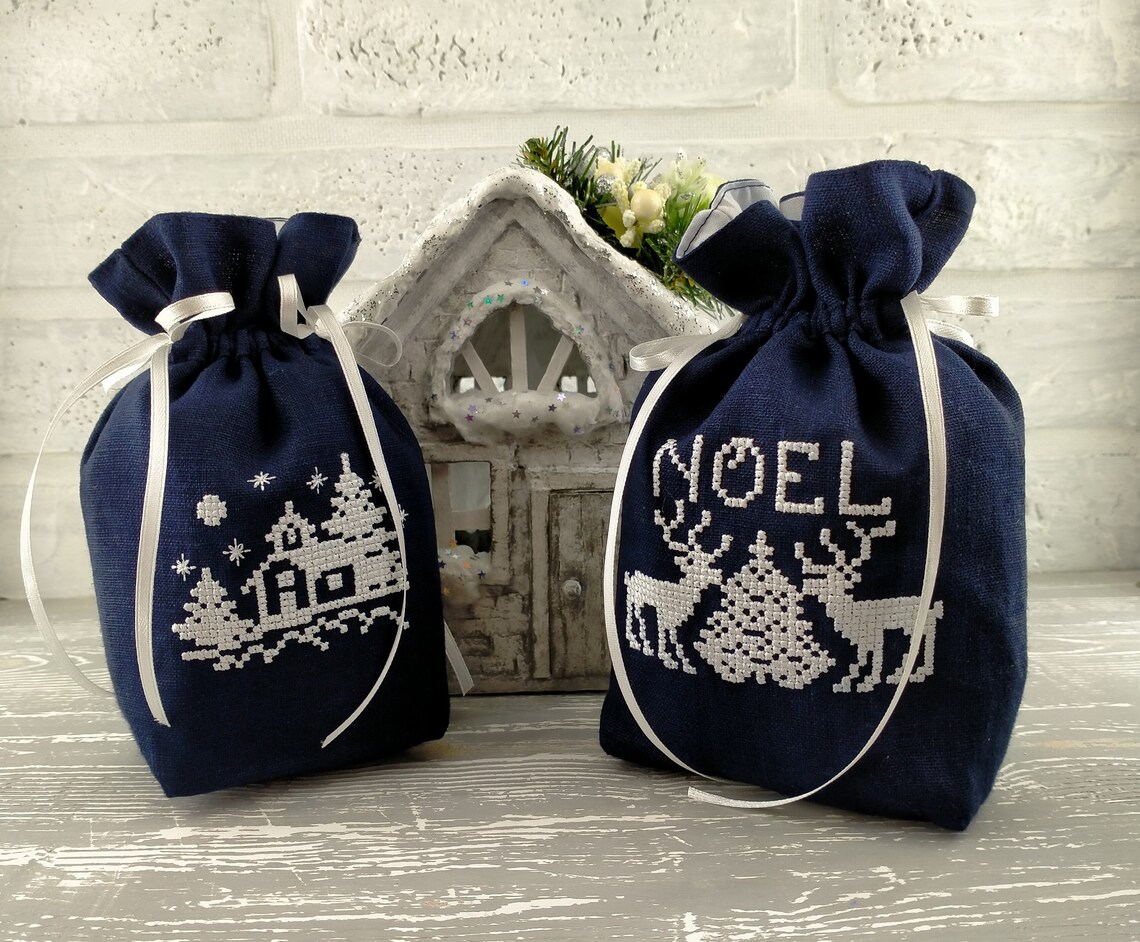 Set of 3 Christmas Cross Stitch Machine Embroidery Designs - Etsy