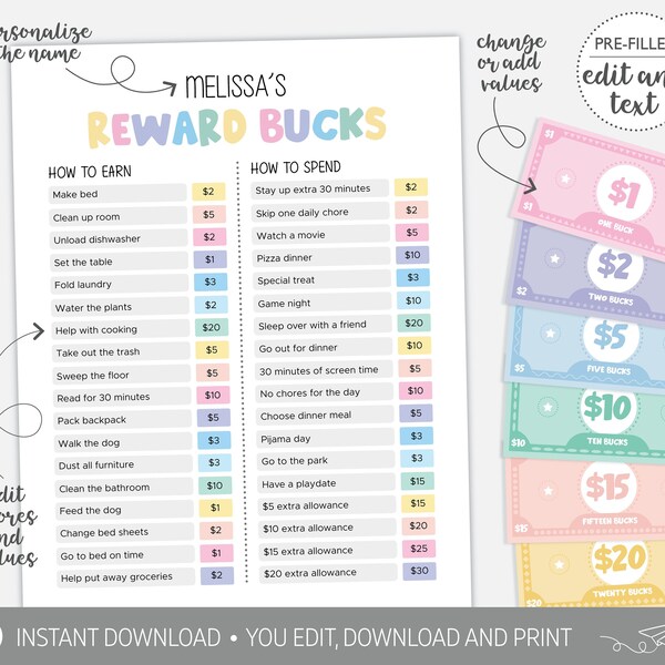 Kids Reward System - Etsy