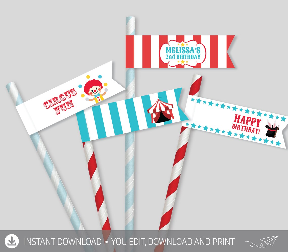 Circus Birthday Party Kit DIGITAL Carnival Party Bundle Set - Etsy