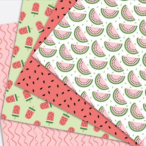 Watermelon Seamless Digital Paper | Tropical Summer Background Pattern ...