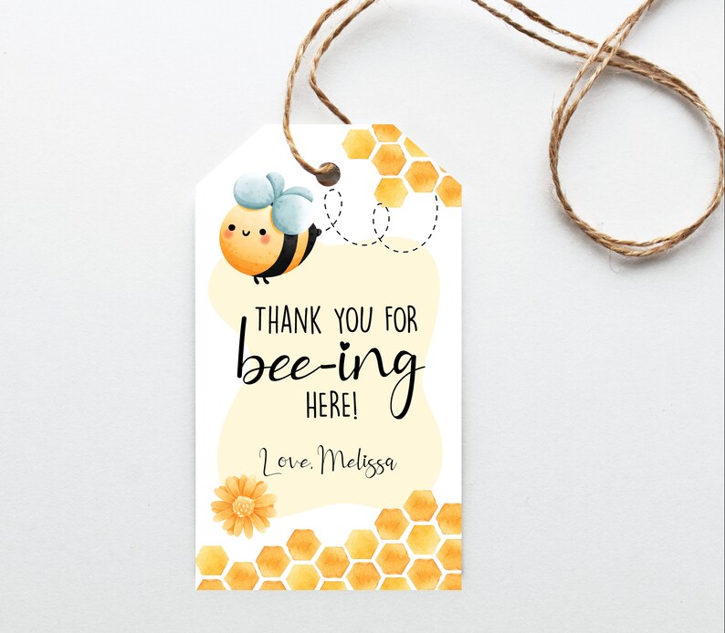 Honey Bee Birthday Thank You Tag DIGITAL | Baby Shower Favor Tag | Bee ...