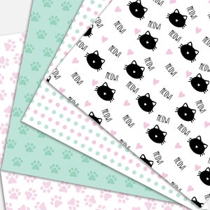 Cat Seamless Digital Paper | Kitten Background Pattern | Kitty ...