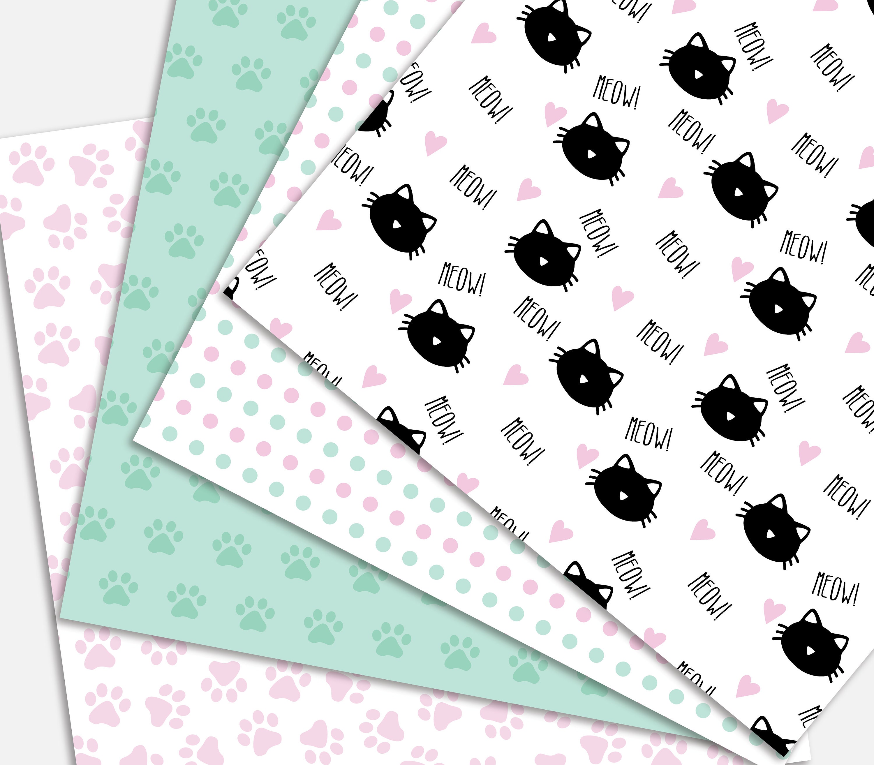 Cat Seamless Digital Paper | Kitten Background Pattern | Kitty ...