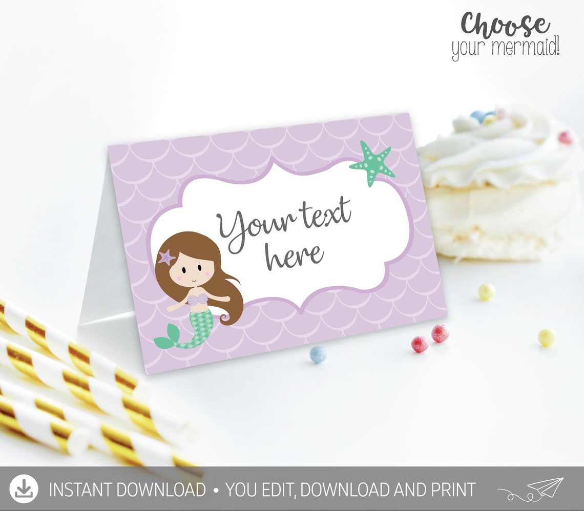 Mermaid Birthday Party Kit DIGITAL Cute Mermaid Party Bundle - Etsy