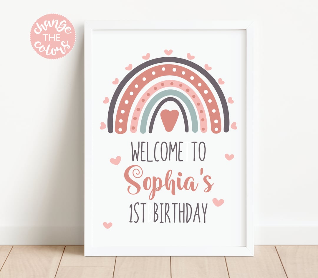 Boho Rainbow Welcome Sign DIGITAL | Birthday Party | Nursery Print ...