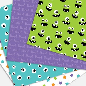Monster Seamless Digital Paper | Fun Little Monster Background Pattern ...