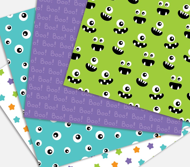 Monster Seamless Digital Paper | Fun Little Monster Background Pattern ...