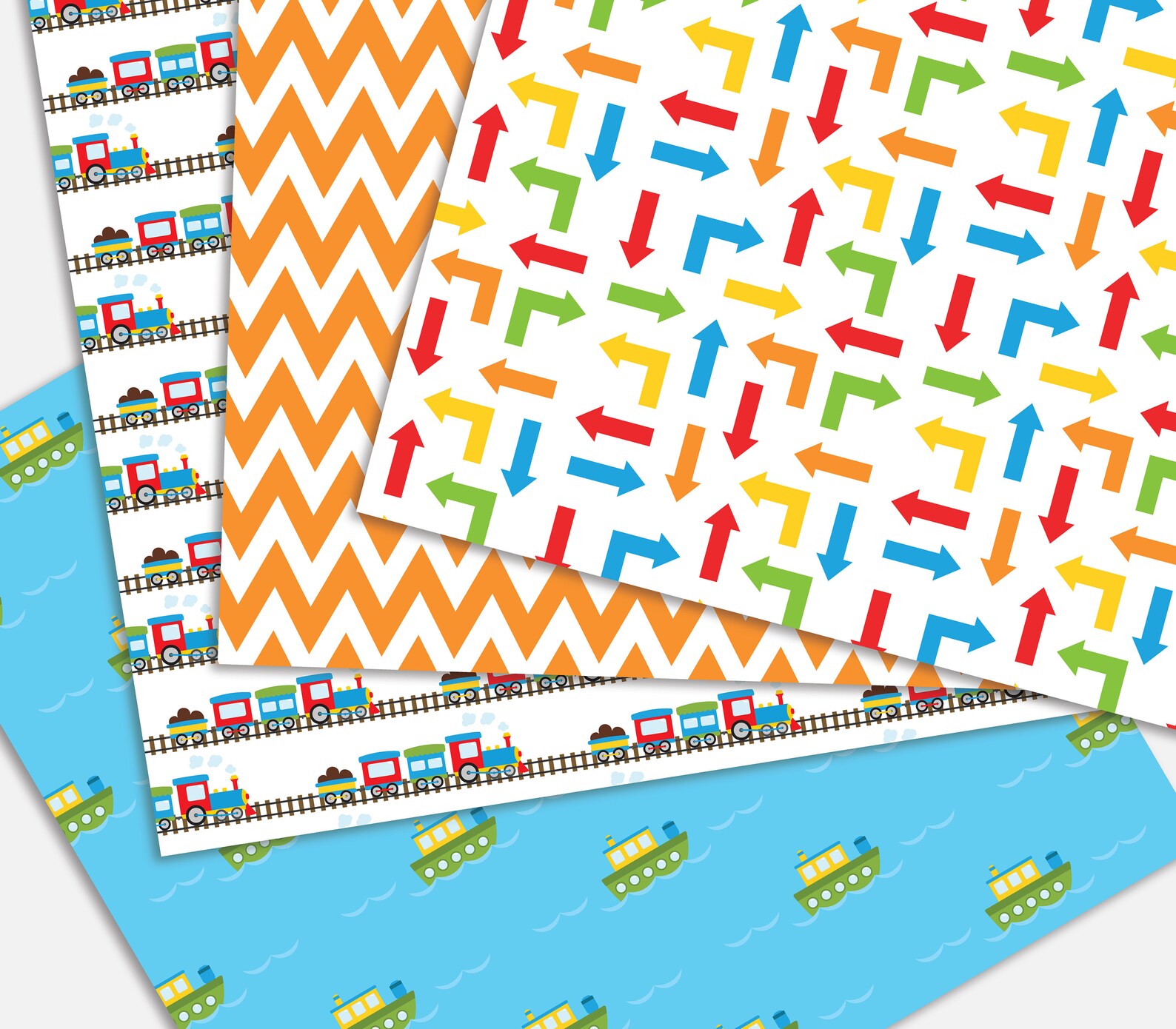 Transportation Digital Paper | Transport Background Pattern | Vehicles ...