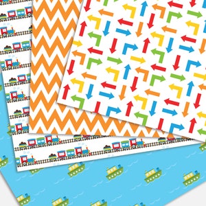 Transportation Digital Paper | Transport Background Pattern | Vehicles ...