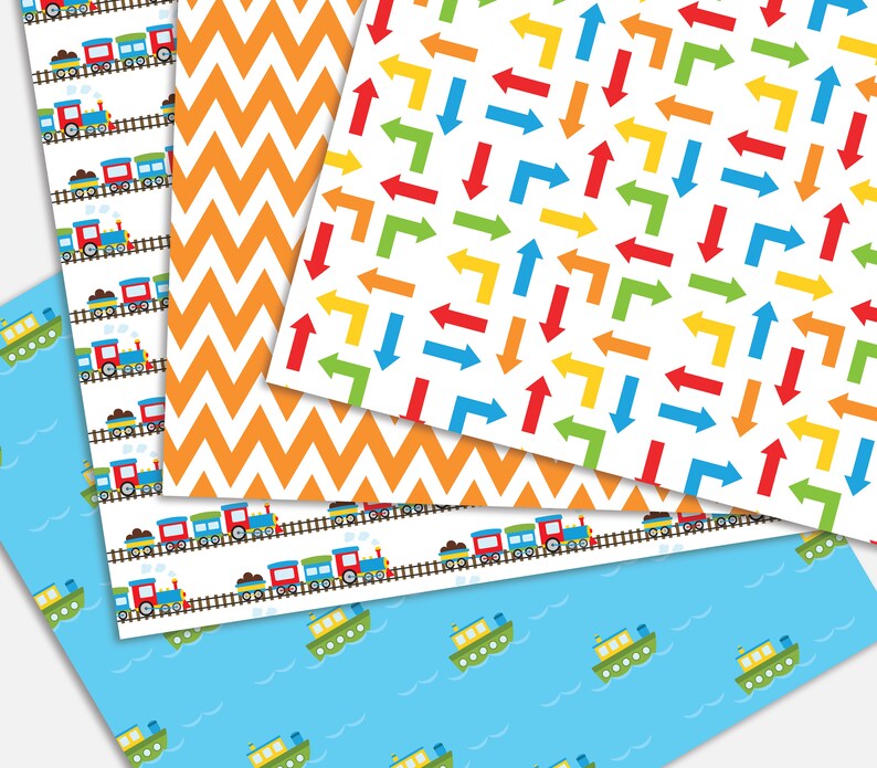 Transportation Digital Paper Transport Background Pattern - Etsy