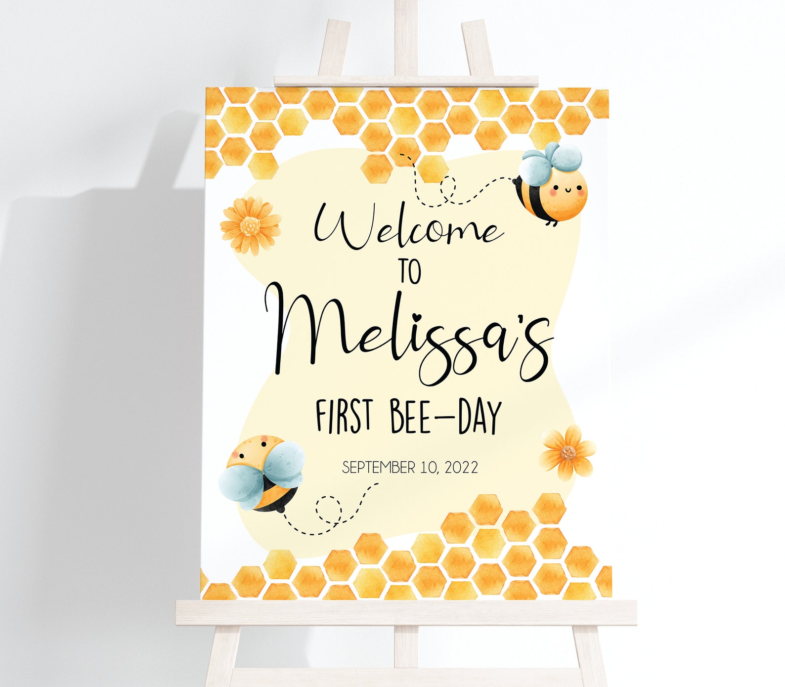 Honey Bee Welcome Sign DIGITAL | Bee-day Birthday Party | Favor Sign ...
