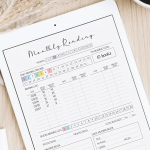Monthly Reading Log | Minimalist Book Log | Digital Reading Tracker ...