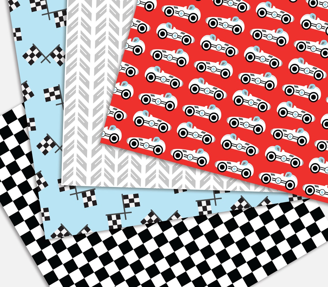 Race Car Seamless Digital Paper Vintage Car Background - Etsy