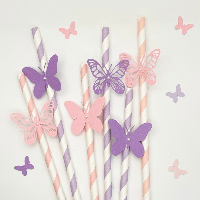 Butterfly Paper Straws Butterflies Party Decor Shower - Etsy