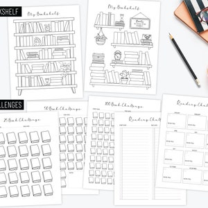 Book Reading Journal Bundle | Minimalist Planner Set | Digital Reading ...